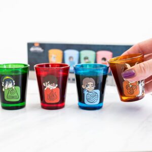 Surreal Entertainment Avatar: The Last Airbender Chibi Characters 2-Ounce Shot Glasses | Set of 4