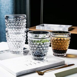 Clear Hobnail Glasses Tumbler - Old Fashioned Vintage Drinking Glasses Sets - for Refreshments, Soda & Juice, Perfect for Dinner Parties, Bars & Restaurants, 13oz, Set of 6 (Clear, Tumbler(Tall))