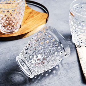 Clear Hobnail Glasses Tumbler - Old Fashioned Vintage Drinking Glasses Sets - for Refreshments, Soda & Juice, Perfect for Dinner Parties, Bars & Restaurants, 13oz, Set of 6 (Clear, Tumbler(Tall))