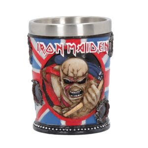 nemesis now b4126m8 iron maiden shot glass 7cm blue, resin w/stainless steel insert