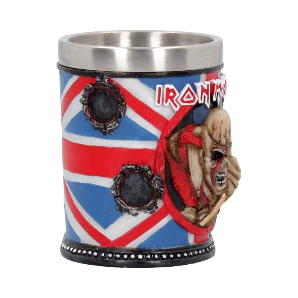 Nemesis Now B4126M8 Iron Maiden Shot Glass 7cm Blue, Resin w/Stainless Steel Insert