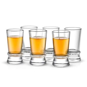 joyjolt afina heavy base shot glasses (pack of 6) - 1.5-ounces