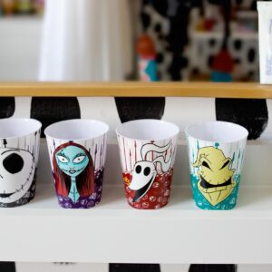 The Nightmare Before Christmas Disney Faces 2-Ounce Plastic Mini Cups | Set of 4