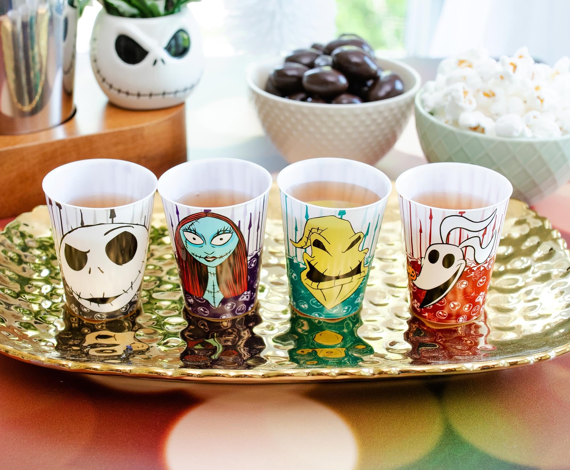 The Nightmare Before Christmas Disney Faces 2-Ounce Plastic Mini Cups | Set of 4