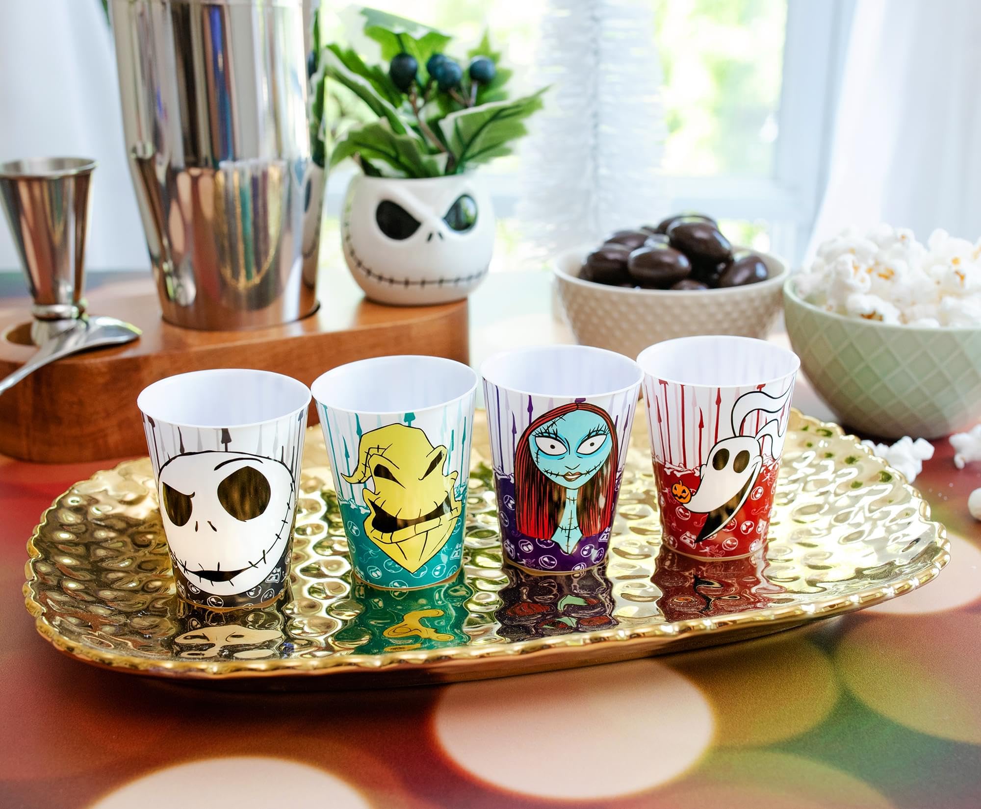 The Nightmare Before Christmas Disney Faces 2-Ounce Plastic Mini Cups | Set of 4