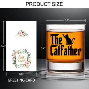 AGMDESIGN The Catfather Whiskey Glass, Funny Cat Dad Glass, Fathers Day Gift, Cat Dad Gift, Cat Mom Gift, Cat Lover Gift