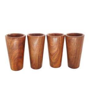 MEXTEQUIL - Wooden Tequila Shot Glasses - Set of 4 - Authentic Mexican Tequila Shot Glasses - Artisanal - handmade - 1.5 oz - Granadillo Wood - Eco-Friendly