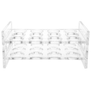 beaupretty shot glasses storage organizer acrylic shot glass holder, acrylic shot glass stand/rack/display/serving tray for bar,pub,party (3 rows * 4 hole circle)