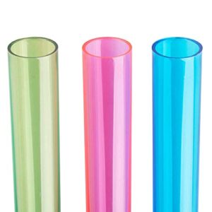 BWS 5 5/8" Assorted Neon Colors Blue Green Pink Plastic Test Tube Party Shot Glass Shooter Drink Dessert Appetizer Catering Disposable Cups, Case of 1000