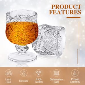 1.75 oz Shot Glasses Set Fancy Cute Shot Glasses Cordial Crystal Shot Glassware Clear Embossed Glass Snifters Drinkware for Wine Sherry Vodka cocktail Beverage Wedding Party Bar Supplies (24 Pieces)