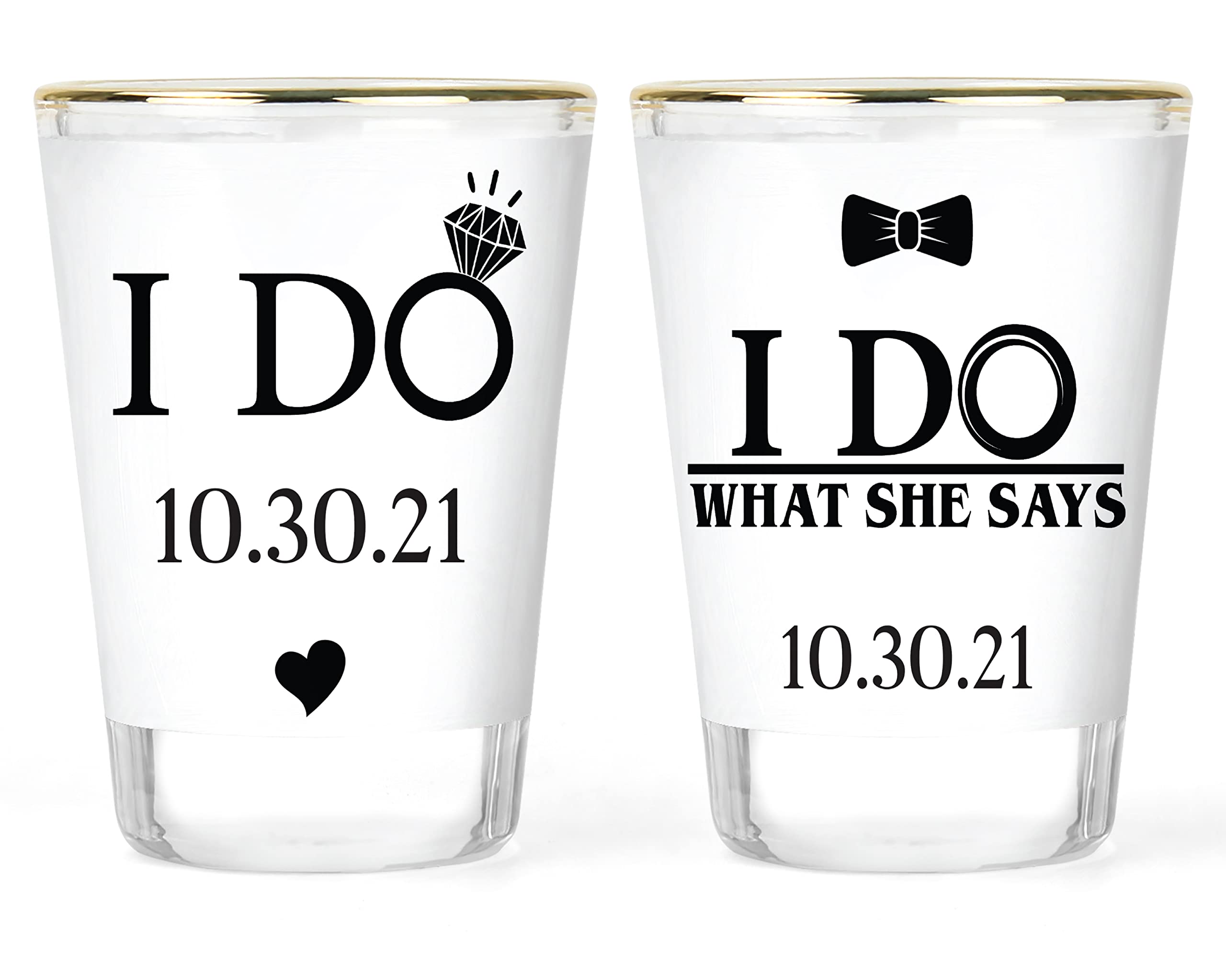 Personalized Wedding Gift for Couple | Bride Groom Gift | I Do and I Do What She Says Gift Set | Just Married Couple | Funny Wedding Gift