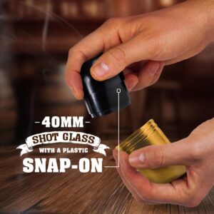 Lucky Shot - 40 MM Casing Shot Glass | Military Inspired Style Glassware | Tequila Shot Glasses With Heavy Base | Funny Shot Glasses For Men | Tactical Style Brass (2 oz)