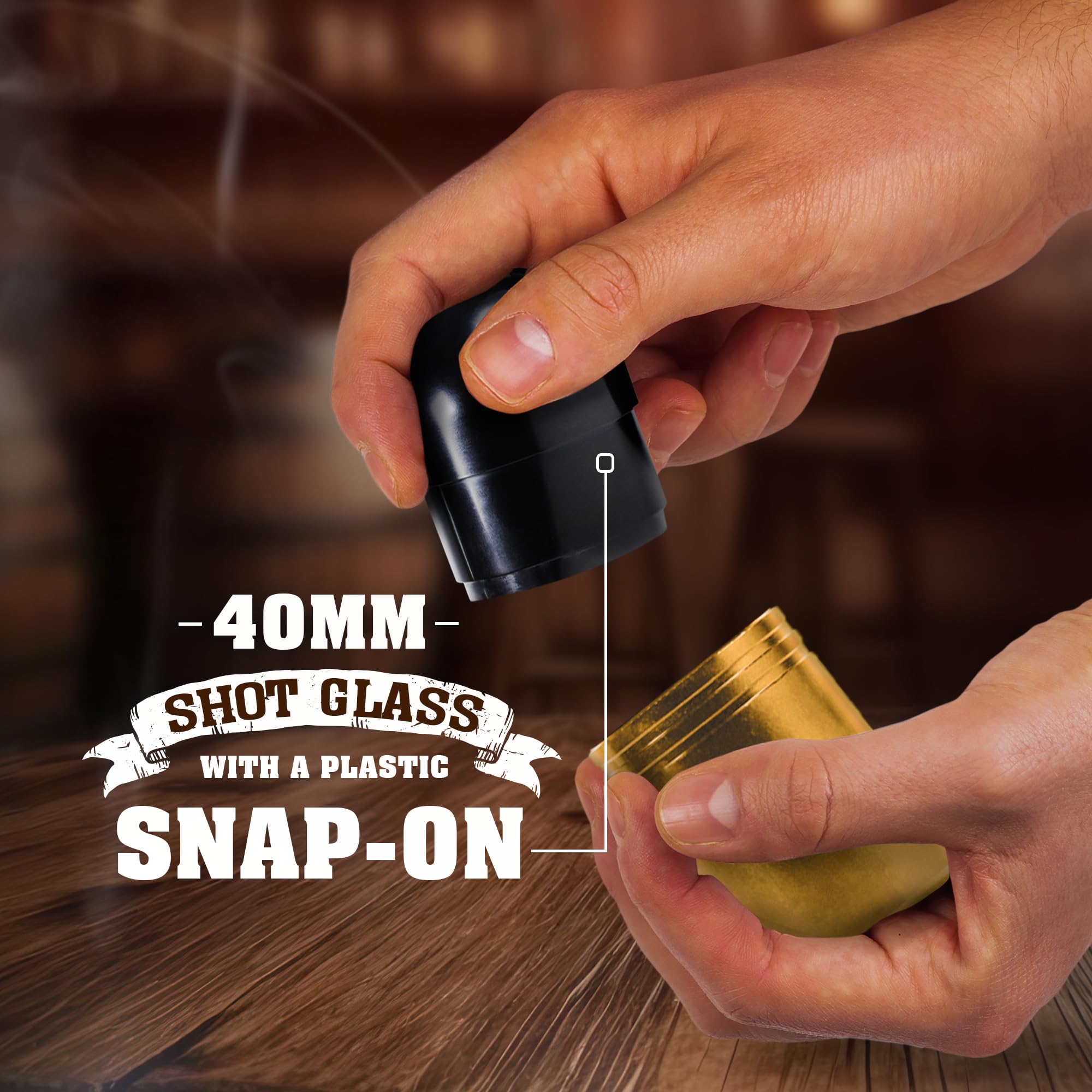 Lucky Shot - 40 MM Casing Shot Glass | Military Inspired Style Glassware | Tequila Shot Glasses With Heavy Base | Funny Shot Glasses For Men | Tactical Style Brass (2 oz)