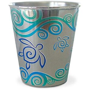 hawaii stainless steel shot glass honu swirl