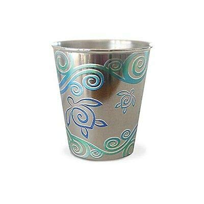 Hawaii Stainless Steel Shot Glass Honu Swirl