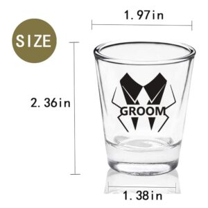 PartyGifts&beyond 7Packs Groomsmen Shot Glasses 1.5 OZ Groom and Best Man Shot Glasses Bachelor Party Favors Shot Glasses(Bold)