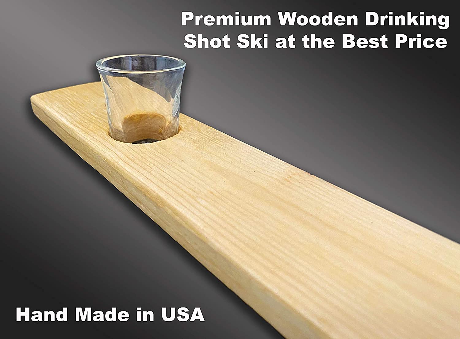 Generic Wood Shot Ski Drinking Board for Party Wedding Big Event (4 Persons, No Shot Glass)