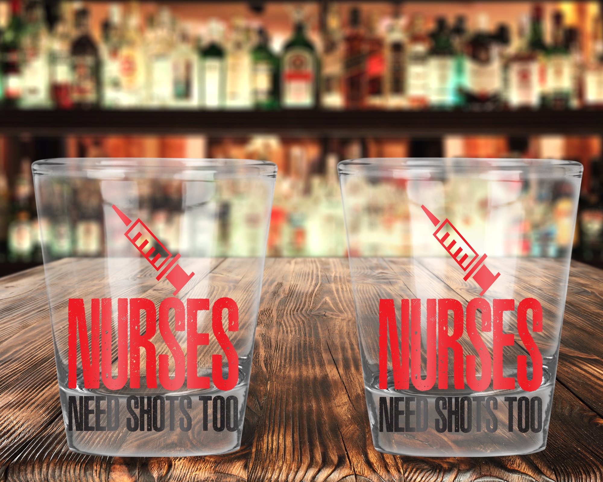 Crazy Bros Tees Nurses Need Shots Too - Funny Birthday Idea for Nurses - 1.75 OZ Shot Glass (2)