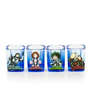 just funky my hero academia 2oz square shot glass 4 pack