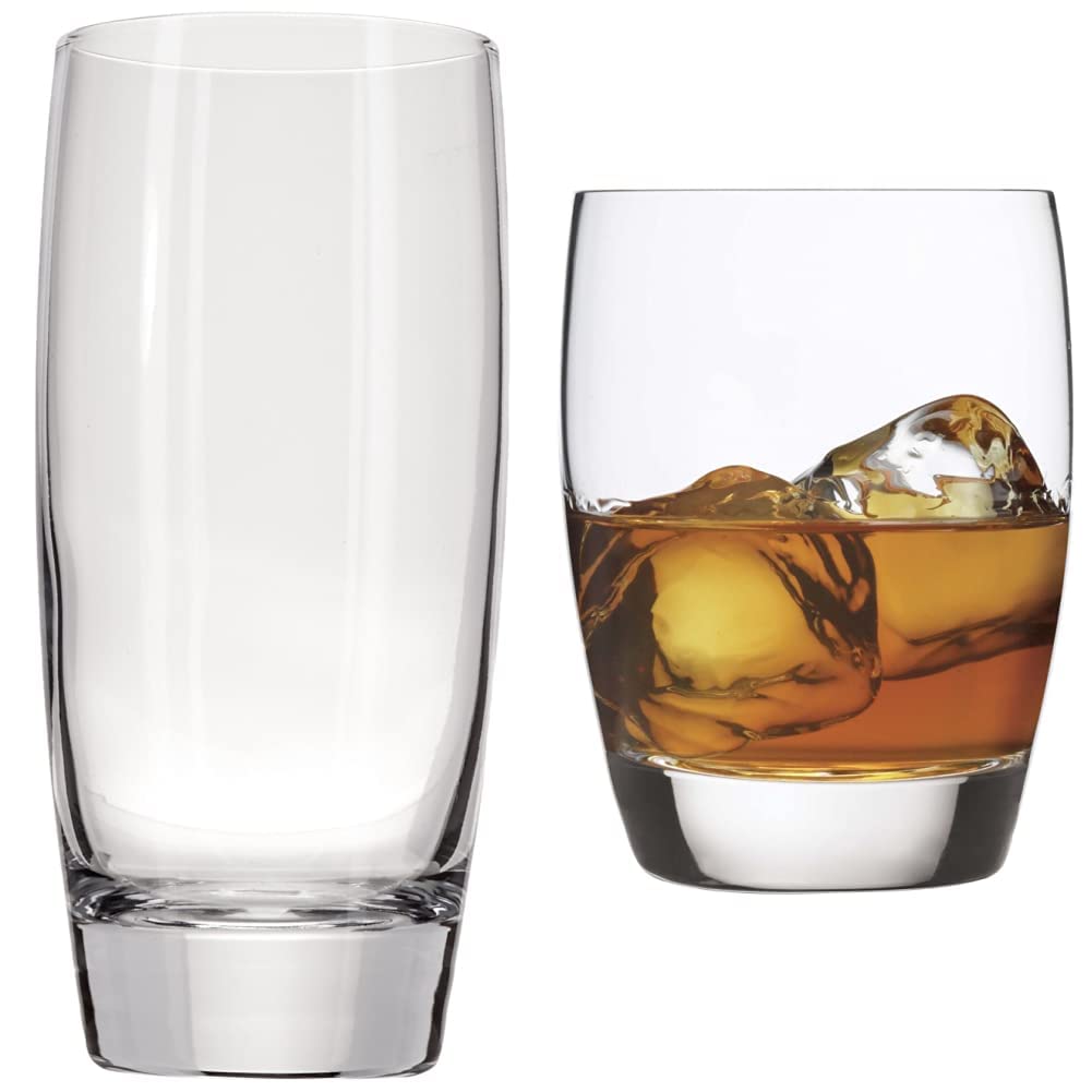 Luigi Bormioli Michelangelo Beverage Glasses, Set of 8 | Clear Glass Drinkware