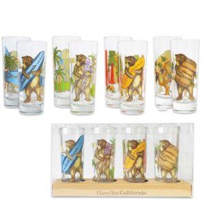 california bears set of 4 glass shooters