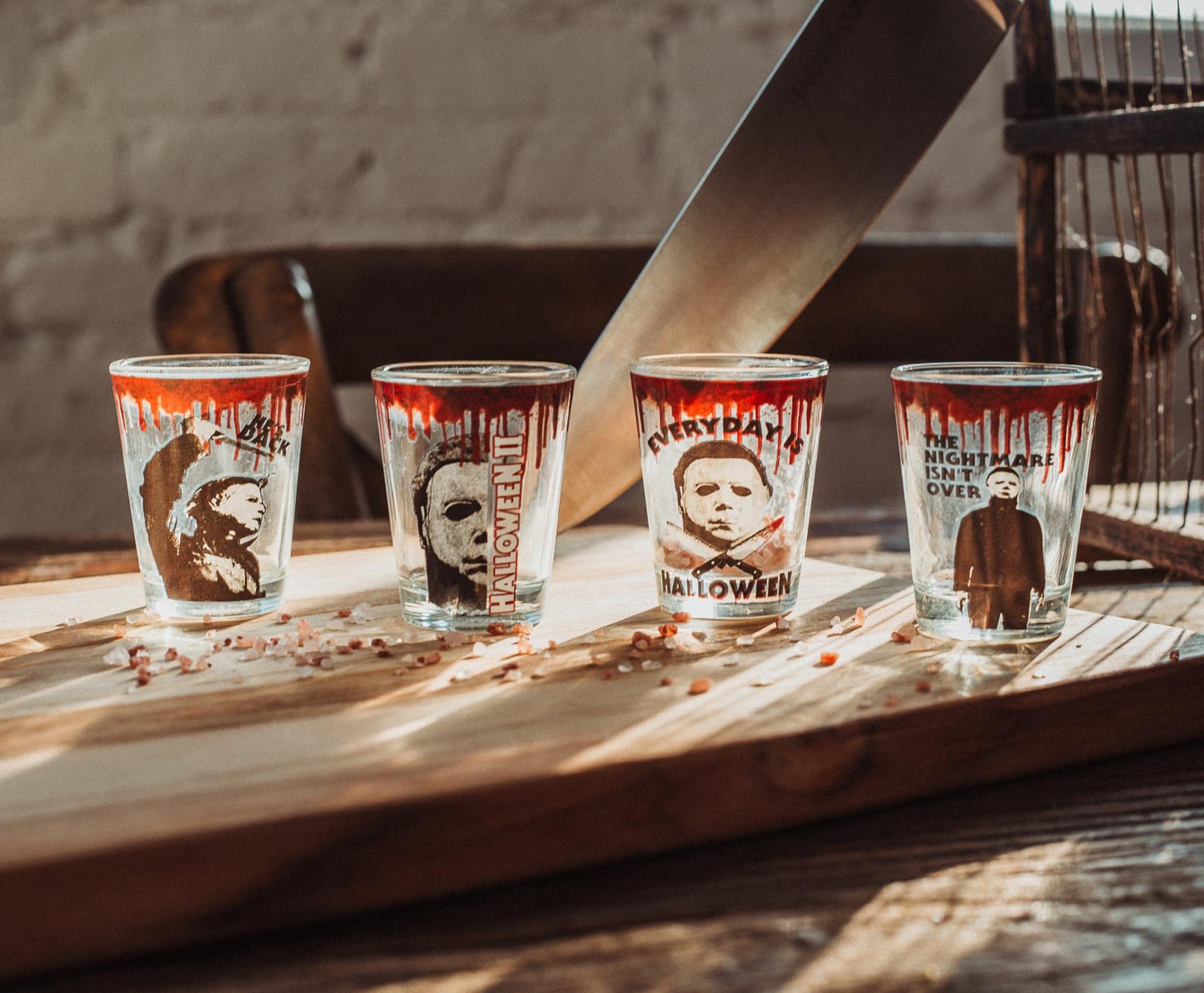 Halloween II Michael Myers 2-Ounce Mini Shot Glasses | Set of 4