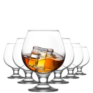 lav Brandy Snifters Set of 6 - Cognac Glasses 13.25 Oz - Brandy Glasses for Spirits - Clear Drinking Glass Snifters - Short Beer Tasting Glasses,Father's Day Gift - Made in Europe