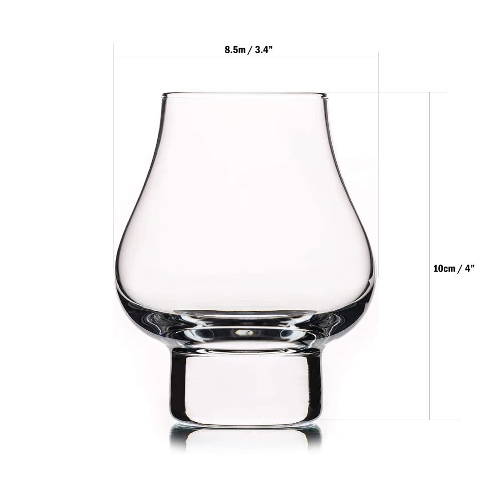 LUXBE - Bourbon Whiskey Brandy - Crystal Glasses Snifter 7.1-ounce, Set of 4 - Handcrafted Lead-Free Glass - Great for Spirits Drinks - Tasting Glasses - Tequila Shots - Scotch Cognac - 210ml