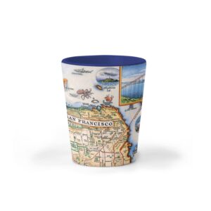 xplorer maps san francisco california state map ceramic shot glass, bpa-free