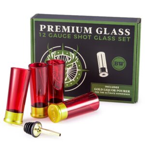 barrelware premium glass | 12 gauge shot glasses, bullet shot glass, bullet glass, groomsmen shot glasses | shot glass set, shotgun shell shot glasses, bullet shot glasses for men, bullet shot glasses