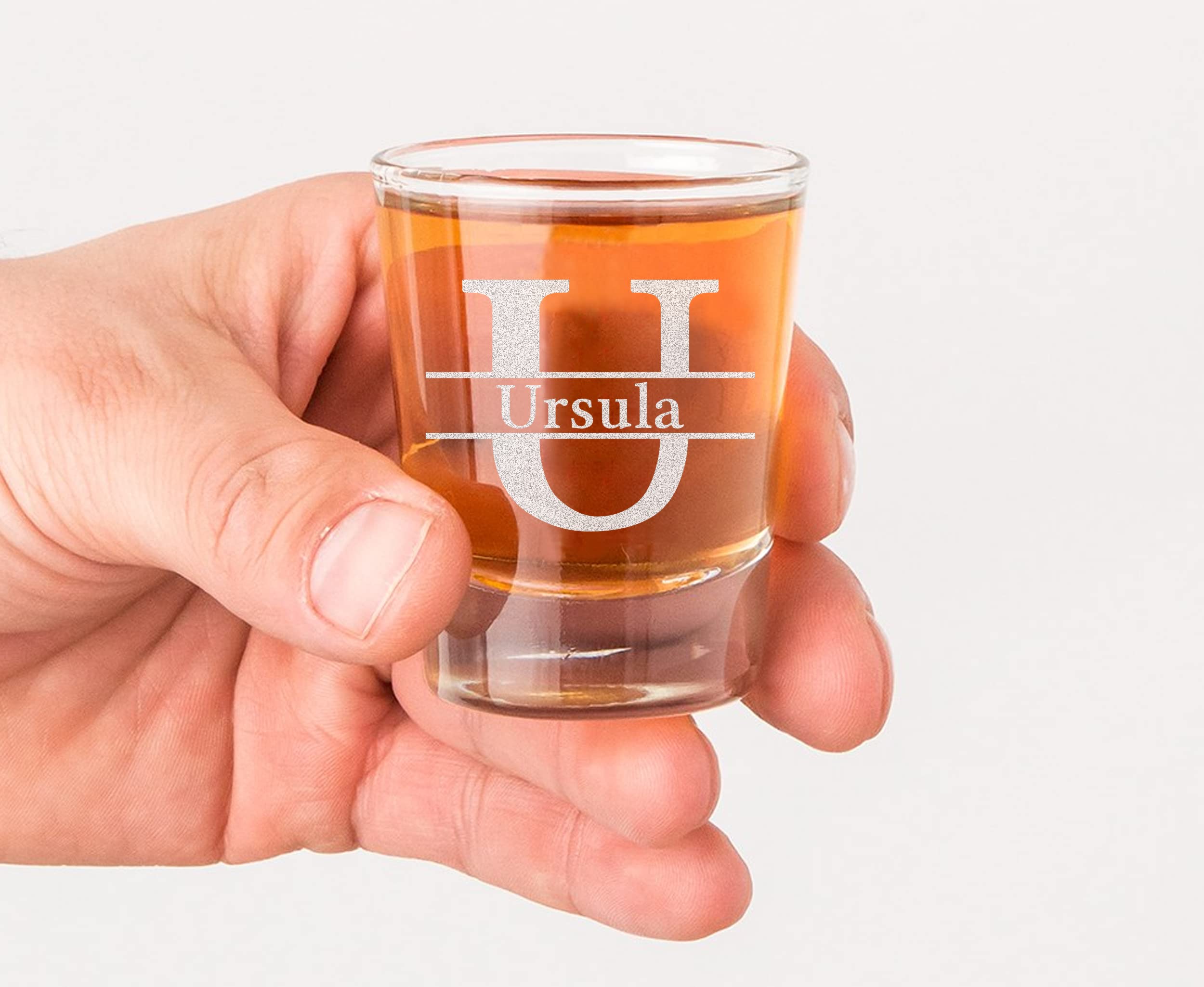 Personalized Shot Glass 1.5 oz Custom Shot Glass with Name and Monogram Whiskey Tequila Liqueur Heavy Base Mini Glass for Drinkware Decoration Gift