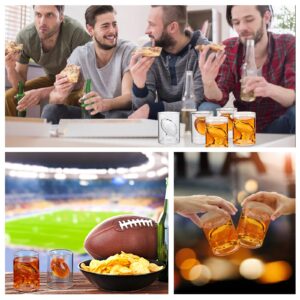 Set of 6 3.4/6.8 oz Football Reversible Shot Glasses Clear Football Fan Shot Cups Football Glasses Football Cups Football Lover Gifts for Men Sports Football Party Drinking Whiskey Beer Liquor Wine