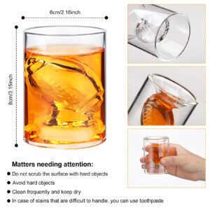 Set of 6 3.4/6.8 oz Football Reversible Shot Glasses Clear Football Fan Shot Cups Football Glasses Football Cups Football Lover Gifts for Men Sports Football Party Drinking Whiskey Beer Liquor Wine