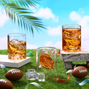 Set of 6 3.4/6.8 oz Football Reversible Shot Glasses Clear Football Fan Shot Cups Football Glasses Football Cups Football Lover Gifts for Men Sports Football Party Drinking Whiskey Beer Liquor Wine