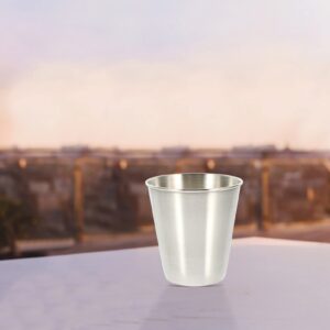 STOBOK 6PCS 2 Ounce Shot Glasses Stainless Steel Shot Cups Glass Drinking Tumbler for Whiskey (70ml)