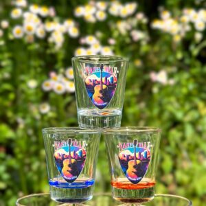 R and R Imports Nashville Tennessee Music City Souvenir 1.5 Ounce Shot Glass Round 4-Pack Color