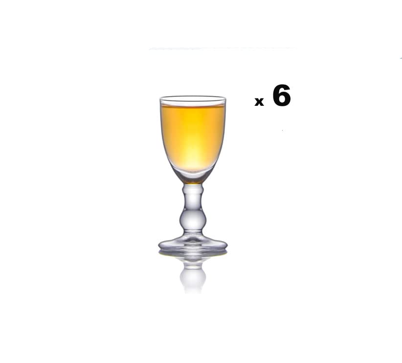 SHIHUALINE 300ml handle Cup with 15ml Cups Unique Mini Wine Shot Glasses Sake Spirits Cup Clear Alcohol Mini liquor Shot Glass Stem Drinking (Set of 6+1)