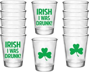 your dream party shop irish i was drunk - st patrick's day shot glasses - 1.75oz green st patty's day shot glasses, set of 12 st. patrick day drinking glasses, irish gifts shot glasses