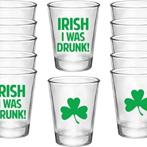 Your Dream Party Shop Irish I was Drunk - St Patrick's Day Shot Glasses - 1.75oz Green St Patty's Day Shot Glasses, Set of 12 St. Patrick Day Drinking Glasses, Irish Gifts Shot Glasses