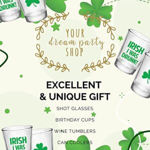 Your Dream Party Shop Irish I was Drunk - St Patrick's Day Shot Glasses - 1.75oz Green St Patty's Day Shot Glasses, Set of 12 St. Patrick Day Drinking Glasses, Irish Gifts Shot Glasses