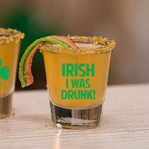 Your Dream Party Shop Irish I was Drunk - St Patrick's Day Shot Glasses - 1.75oz Green St Patty's Day Shot Glasses, Set of 12 St. Patrick Day Drinking Glasses, Irish Gifts Shot Glasses