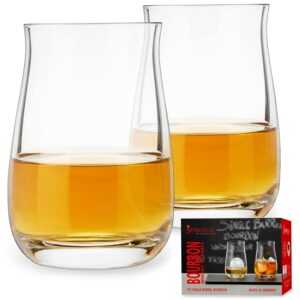 spiegelau single barrel bourbon glasses set of 2 - european-made crystal, modern whiskey glasses, dishwasher safe, professional quality cocktail glass gift set - 13.25 oz