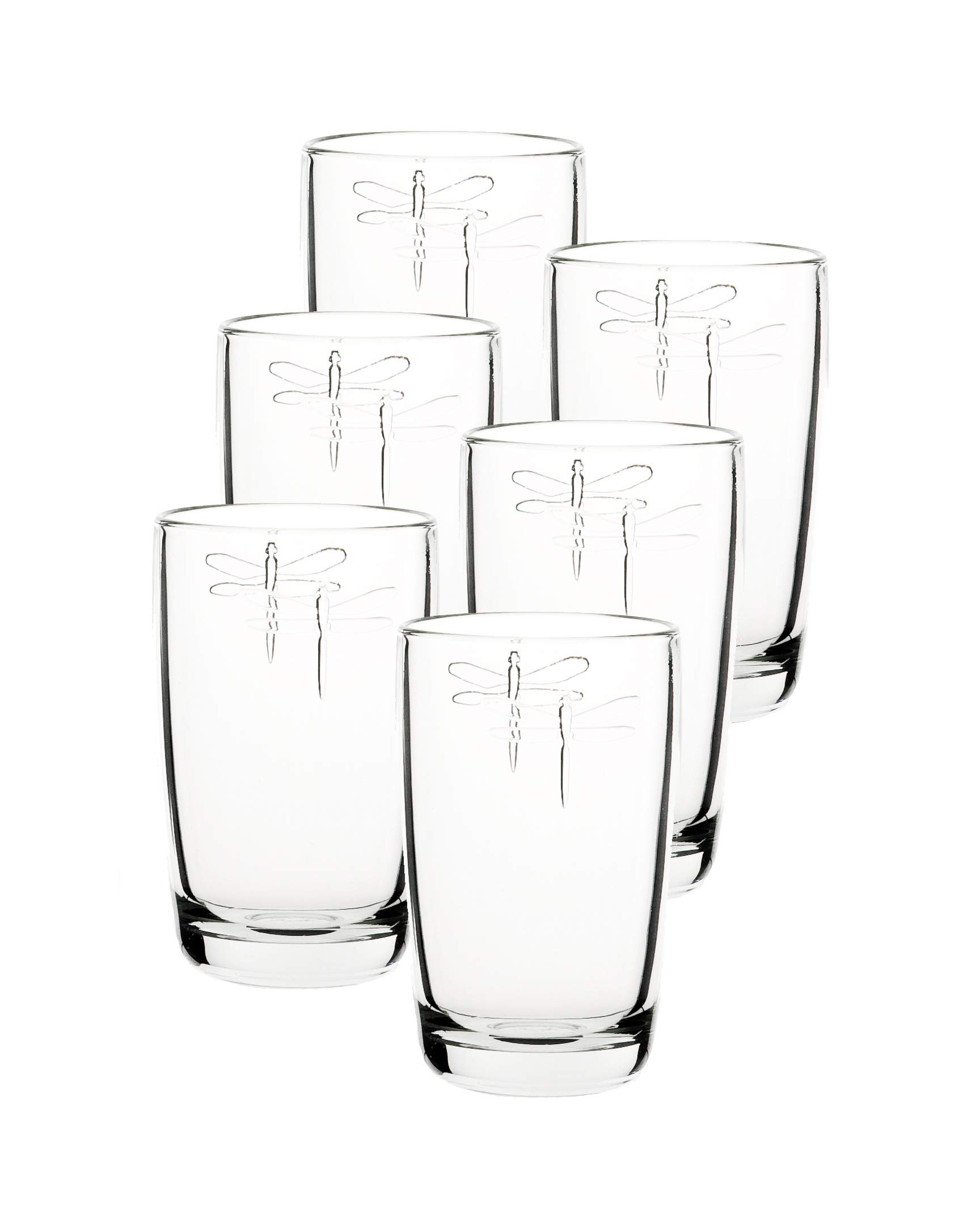 La Rochere Set Of 6, 14-ounce Dragonfly Double Old Fashioned Glasses