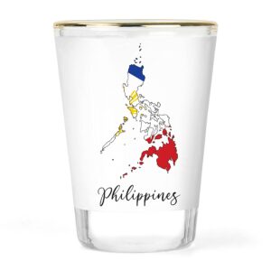 Philippines Shot Glass - Philippines Flag Glass - Chinese Shot Glass - Philippines Glass - Filipino Gift - Philippines Map Outline Glass