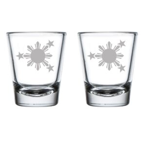 set of 2 shot glasses 1.75oz shot glass philippines stars and sun