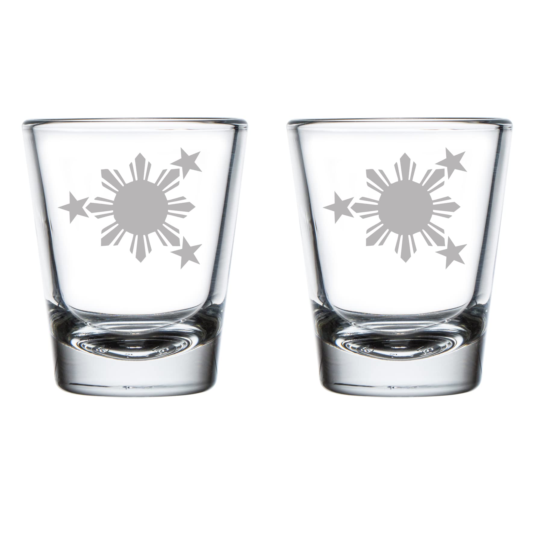 Set of 2 Shot Glasses 1.75oz Shot Glass Philippines Stars and Sun