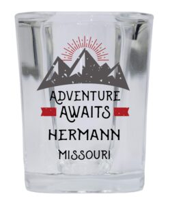 r and r imports hermann missouri souvenir 2 ounce square base liquor shot glass adventure awaits design