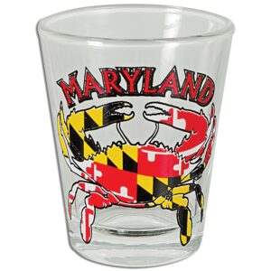 glmd12 shot glass maryland crab flag