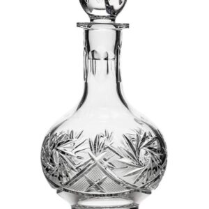 Vodka Set Russian Cut Crystal 12 Oz Carafe Decanter & 6 Crystal Shot Glasses 35 Ml 1.2 Oz