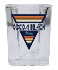 r and r imports cocoa beach florida 2 ounce square base liquor shot glass retro design